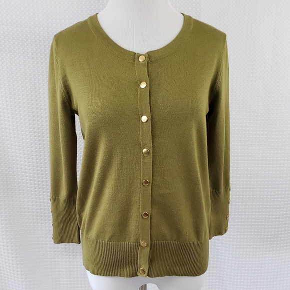Carmen Marc Valvo | Sweaters | Carmen Marc Valvo Cardigan Moss Green ...